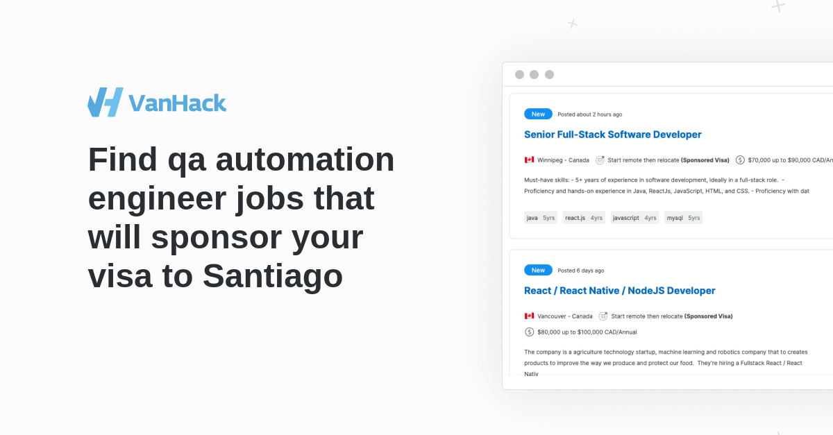 Qa automation engineer jobs in Santiago - VanHack